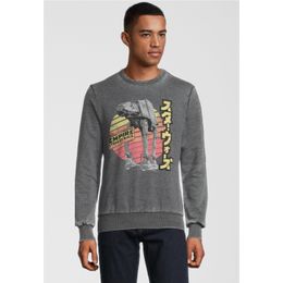 Recovered Herren Sweatshirt "Star Wars Empire Strikes Back Retro AT-AT", grau, Gr. XXL, bedruckt, 60% Polyester, 40% Baumwolle, Sweatshirts, im
