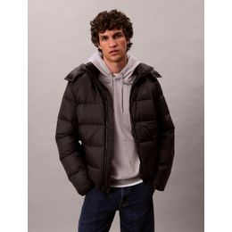 Jungen Steppjacke "LS NYLN ZP OFF HD DW", schwarz, Gr. XXL, Calvin Klein Jeans, unifarben, Web, Obermaterial: 100% Polyamid, Jacken, Mit