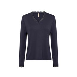 soyaconcept Damen Kurzarmhemd "Soya Concept T-shirt SC-MARICA"6910 navy, Gr. S, Obermaterial: 93% Lyocell, 7% Elasthan, Hemden