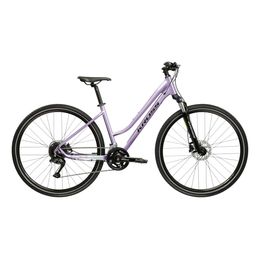 Crossrad KROSS "Evado 5.0 lila 18 G&auml;nge" Gr. 43, lila, schwarz, Fahrr&auml;der, 43cm, 28 Zoll (71,12cm) hinten: 28 Zoll (71,12cm)
