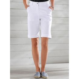 Classic Basics Damen Jeansbermudas, wei&szlig;, Gr. 46, unifarben, 97% Baumwolle, 3% Elasthan, Jeans