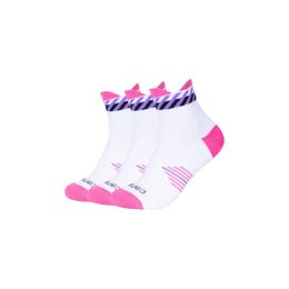 Camano Damen Kurzsocken "Sport-Kurzsocke 3er Pack", Gr. 39knockout pink, 94% Polyamid, 5% Elasthan, 1% Polyester, gestreift, Socken
