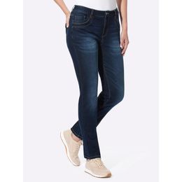 Heine Damen 5-Pocket-Jeans, blau, Gr. 50, unifarben, 56% Baumwolle, 19% Polyester, 14% Lyocell, 10% Viskose, 1% Elasthan, Jeans