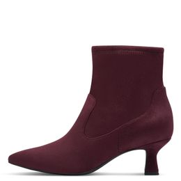 Marco Tozzi Damen Stiefelette, Gr. 40beere, Textil, Veloursleder, unifarben, Schuhe, Trichterabsatz, Businesschuh, Abendschuh mit Innenrei&szlig;verschluss