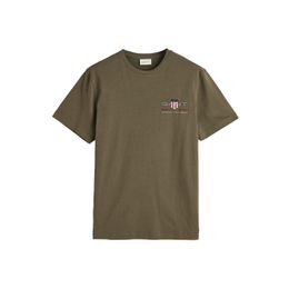 Gant Herren T-Shirt "T-Shirt Regular Archive Shield EMB 1er Pack", gr&uuml;n, Gr. M, Obermaterial: 100% Baumwolle CO., Shirts