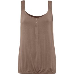 Lascana Damen Strandtop "mit geflochtenen Tr&auml;gern", grau, Gr. 36, unifarben, Obermaterial: 95% Viskose (LENZING ECOVERO ), 5% Elasthan, Tops, aus
