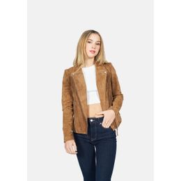 Freaky Nation Damen Lederjacke "Taxi Driver-FN", braun, Gr. S, Oberstoff: 100% Leder; Futter: 100% Polyester, Jacken
