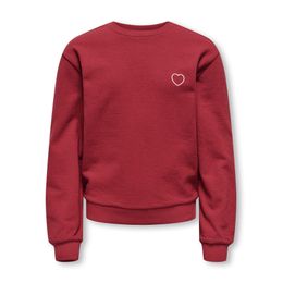 KIDS Only M&auml;dchen Sweatshirt "KOGTINA L/S LOVE O-NECK UB SWT", rot, Gr. 164, bedruckt, Sweatware, Obermaterial: 100% Baumwolle, Sweatshirts