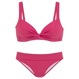 Lascana Damen Triangel-Bikini, rot, Gr. 34, unifarben, Polyamid, Bikini-Sets, in Bralette-Form