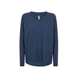soyaconcept Damen Kurzarmhemd "Soya Concept T-shirt SC-BIARA"96910 navy melange, Gr. S, Obermaterial: 74% Viskose, 21% Polyester, 5% Elasthan, Hemden