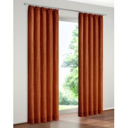 Vorhang WIRTH, B:270cm H:245cm, rot, Chenille, Polyacryl, Wohnzimmer, Gardinen, "Warnow", 270 g/m2