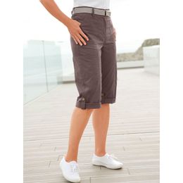 WITT Damen Caprihose inklusive G&uuml;rtel, schokobraun, Gr&ouml;&szlig;e 19