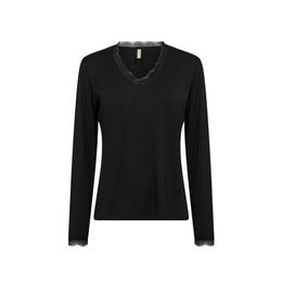 soyaconcept Damen Kurzarmhemd "Soya Concept T-shirt SC-MARICA"9999 schwarz, Gr. M, Obermaterial: 93% Lyocell, 7% Elasthan, Hemden