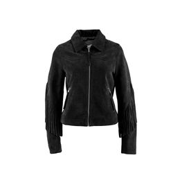 Outdoorjacke still nordic "still nordic Jacket Janis", Damen, Gr. XS, schwarz, Obermaterial: 100% Leder, Jacken Outdoorjacke