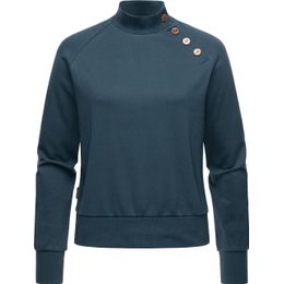 Ragwear Damen Sweatshirt "Majjorka Solid", blau, Gr. 4XL, Sweatware, Material: 70% Baumwolle, 30% Polyester, Sweatshirts, Damen Langarmshirt mit