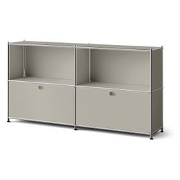 Tchibo - Metall-Sideboard &raquo;Cn3 Slim Line&laquo; mit 2 versetzbaren Klappenf&auml;chern - 152x30,5x82,5cm - hellgrau - Stahl / Aluminium / Kunststoff