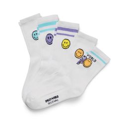 Tchibo - 5 Paar Kinder-Tennissocken Smileyworld - Herren - Gr. 35-38 - hellblau