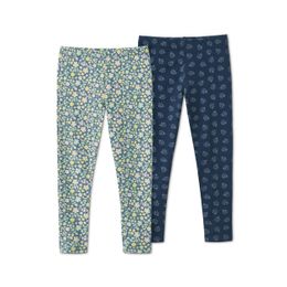 Tchibo - 2 Leggings - Newborn - Gr. 50/56 - hellblau/print