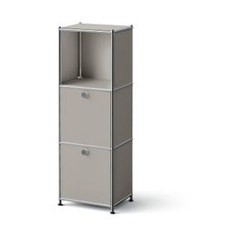 Tchibo - Kommode &raquo;Metall CN3 Slim Line&laquo; mit 2 Klappenf&auml;chern - 40x30,5x120,3cm - hellgrau - Stahl / Aluminium / Kunststoff