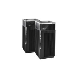 ASUS ZenWiFi Pro ET12 AXE11000 Tri-Band WiFi 6E Mesh System 2er Set kombinierbarer Router (6GHz-Band, duale 2.5G WAN LAN Ports, bis zu 550qm Abdeckung, ASUS Range Boost, AiProtection Pro) schwarz
