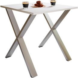 Vcm Premium Holz Esstisch H. 76 x B. 80 x T. 80 cm K&uuml;chentisch Speisetisch Tisch Xona X