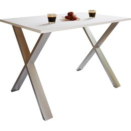 Vcm Premium Holz Esstisch H. 76 x B. 140 x T. 80 cm K&uuml;chentisch Speisetisch Tisch Xona X