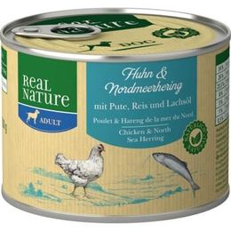 REAL NATURE Nassfutter Hund, Adult, Huhn und Nordmeerhering 24x200 g