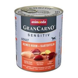 animonda GranCarno Sensitiv Nassfutter Hund Adult, Huhn und Kartoffel 12x800 g