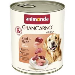 animonda GranCarno Original Nassfutter Hund Adult, Rind und Huhn 12x800 g