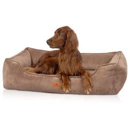 Knuffelwuff orthop&auml;disches Hundebett aus Cord mit Handwebcharakter Nunavut braun XXL