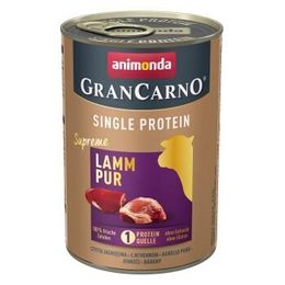 animonda GranCarno Single Protein Supreme Nassfutter Hund Adult, Lamm pur 12x400 g