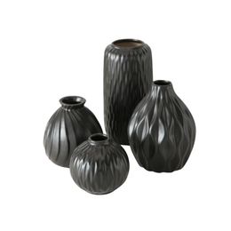 Boltze Vase Zalina 4-teilig schwarz, Blumenvase, Keramik Vase f&uuml;r Blumen