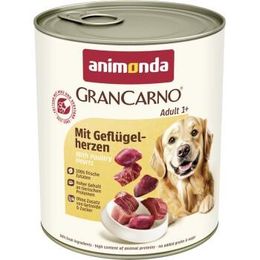 animonda GranCarno Original Nassfutter Hund Adult, Gefl&uuml;gelherzen 24x800 g