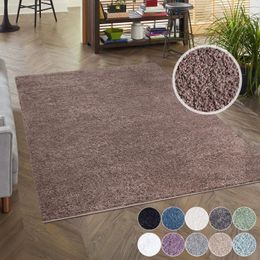Hochflor-Teppich Carpet City "City Shaggy", braun, B:60cm H:30mm L:110cm, Polypropylen, Teppiche, Auch als Läufer, Langflor, Uni, Shaggy, flauschig-weich
