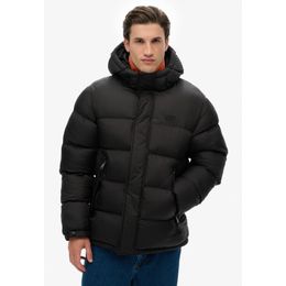 Steppjacke Superdry "HOODED TECH PADDED JKT", Herren, Gr. XXL, schwarz, Web, Obermaterial: 100% Nylon, unifarben, loose fit, Jacken Steppjacke