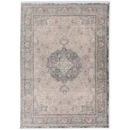 Teppich Astra "Tropea 243", blau, B:240cm H:6mm L:340cm, Kunstfaser, Teppiche, Teppich, Kurzflor, leichter Glanz, Vintage, Wohnzimmer, Orient