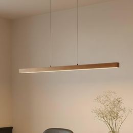LUCANDE LED-H&auml;ngeleuchte Nihalo, Holz, 122 cm, dimmbar, CCT
