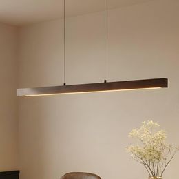 LUCANDE LED-H&auml;ngelampe Nihalo, walnuss, 122 cm, dimmbar, CCT