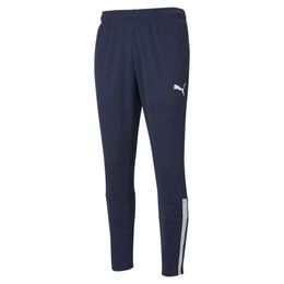 Trainingshose Puma "TEAMLIGA TRAINING PANTS", Herren, Gr. XL, N-Gr, blau (Puma navy, Puma weiß), Piqué, Obermaterial: 100% Polyester, unifarben, regular fit normal, Hosen Trainingshose