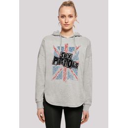 Kapuzenpullover F4NT4STIC "Sex Pistols Anarchy Flag", Damen, Gr. XS, grau, Obermaterial: 100% Baumwolle, oversize, Pullover Kapuzenpullover, Premium Qualität