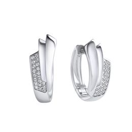 Paar Creolen Vivance "925-Sterling Silber rhodiniert", wei&szlig;, Ohrringe, Damen, one-size, Silber 925 (Sterlingsilber)