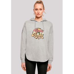 Kapuzenpullover F4NT4STIC "Mothers Day Floral Design Happy Mom", Damen, Gr. XS, grau, Obermaterial: 100% Baumwolle, oversize, Pullover Kapuzenpullover, Premium Qualit&auml;t