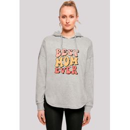 Kapuzenpullover F4NT4STIC "Muttertag best mom ever Retro Blumenmuster", Damen, Gr. XS, grau, Obermaterial: 100% Baumwolle, oversize, Pullover Kapuzenpullover, Premium Qualit&auml;t