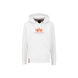 Hoodie Alpha Industries "Basic Hoodie BL Rubber", Herren, Gr. S, weiß, Obermaterial: 80% Baumwolle, 20% Polyester, regular fit, Sweatshirts Hoodie