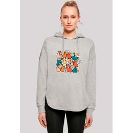 Kapuzenpullover F4NT4STIC "Muttertag Cool Moms Club Retro Blumen", Damen, Gr. XS, grau, Obermaterial: 100% Baumwolle, oversize, Pullover Kapuzenpullover, Premium Qualität