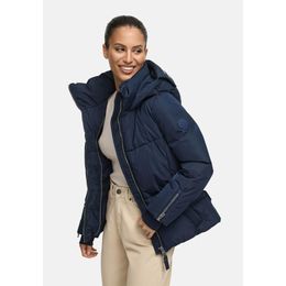 Winterjacke Marikoo "Aleynaa", Damen, Gr. L, blau (navy), Obermaterial: 100% Polyester; Innenseite: 100% Polyester; Futter: 100% Polyester, Jacken Winterjacke, mit extra hohem Kragen und elastischem Taillengürtel