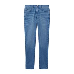 Skinny-fit-Jeans s.Oliver JUNIOR, Mädchen, Gr. 134, N-Gr, blau, Denim/Jeans, Obermaterial: 80% Baumwolle, 18% Polyester, 2% Elasthan, skinny fit knöchellang, Jeans, im Five-Pocket Style