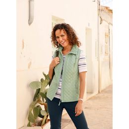Steppweste Casual Looks, Damen, Gr. 42, grün (eucalyptus), 100% Polyester, unifarben, Westen Steppweste