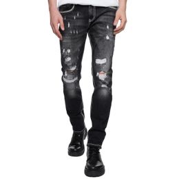 Straight-Jeans Rusty Neal "MINO", Herren, Gr. 33, US-Gr&ouml;&szlig;en, schwarz, 98% Baumwolle, 2% Elasthan, unifarben, lang, Jeans Straight-Jeans, in klassischem Look