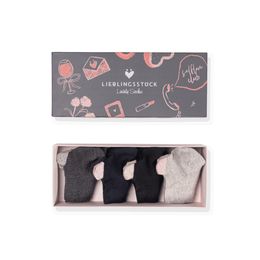 LIEBLINGSST&Uuml;CK Kurzsocken LIEBLINGSST&Uuml;CK "KellyEp - Geschenkbox - Sneaker", Damen, Gr. 35-38, schwarz, Baumwolle, Elasthan, Polyamid, metallisierte Fasern, normal, Socken, mit Baumwoll-Anteil